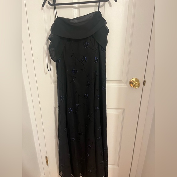 Dresses | Vintage Black Formal Dress With Blue Flowering Detail Betsy ...